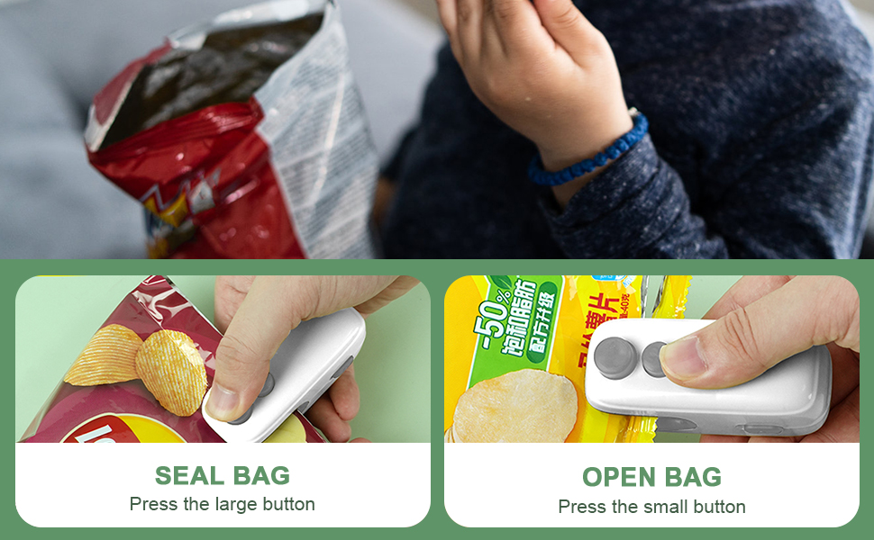 Amazon.com: Mini Bag Sealer 2-in-1 Heat Seal Tool & Cutter Portable Magnetic USB Rechargeable ...