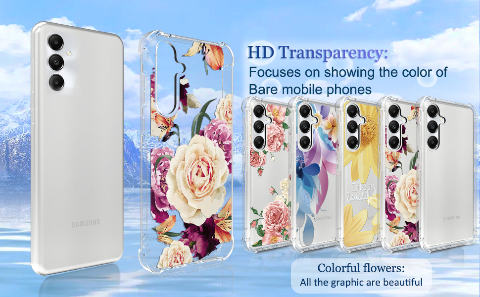 Amazon.com: for Samsung Galaxy A35 5G Case: Women Girls Flower Floral with Screen Protector ...