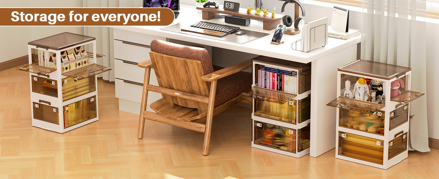 Amazon.com - YFXCVSL 26Qt Plastic Storage Bins with 1 Lid 3 Tier ...