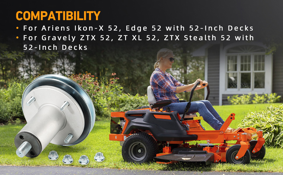 Amazon.com : Kozlira Lawn Mower Deck Spindle Compatible with Ariens Ikon-X 52, Edge 52, for ...