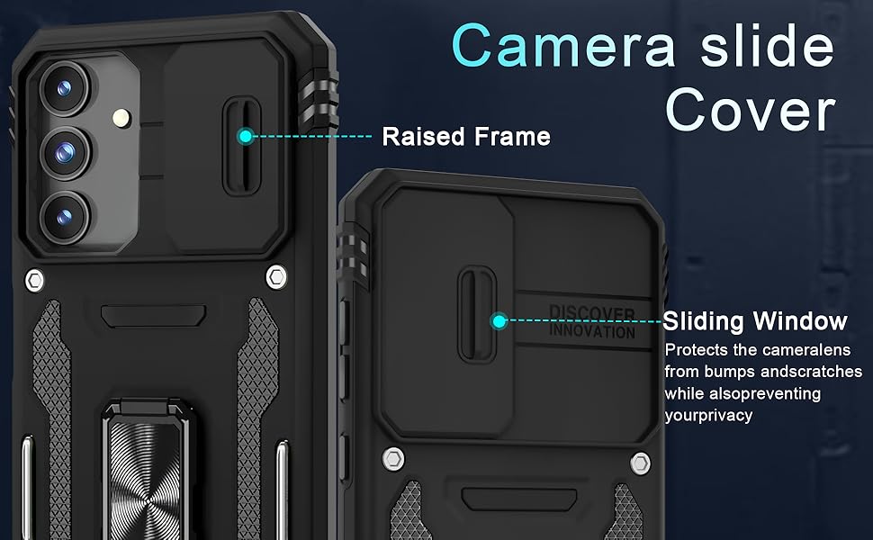 Amazon.com: DEERLAMN Case for Samsung Galaxy A35/A55 5G with Slide Camera Cover+Screen Protector ...