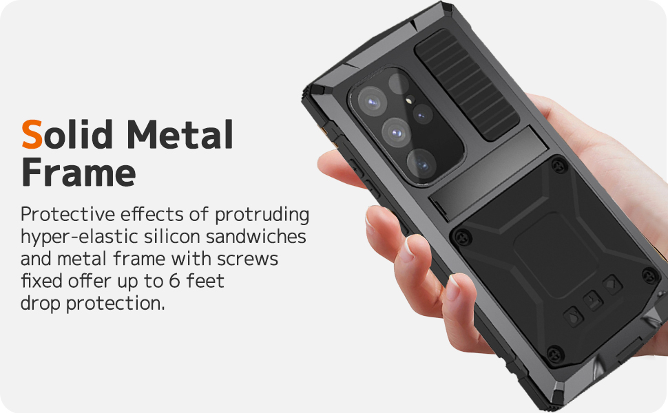 Amazon.com: NINKI Compatible Samsung Galaxy S24 Ultra Metal Phone Case with Screen Protector ...