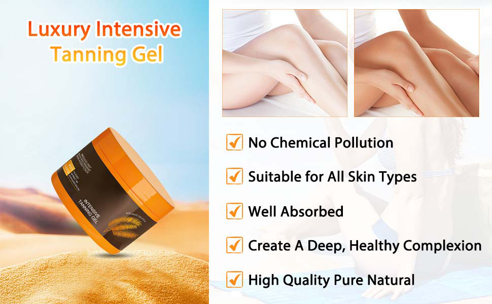 Amazon.com : Luxury Intensive Tanning Gel, Natural Tanning Accelerator Cream Gel, Brown Tanning ...