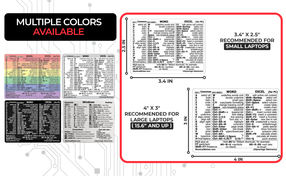 Synerlogic Microsoft Word Excel For Windows Reference Guide Keyboard Shortcut