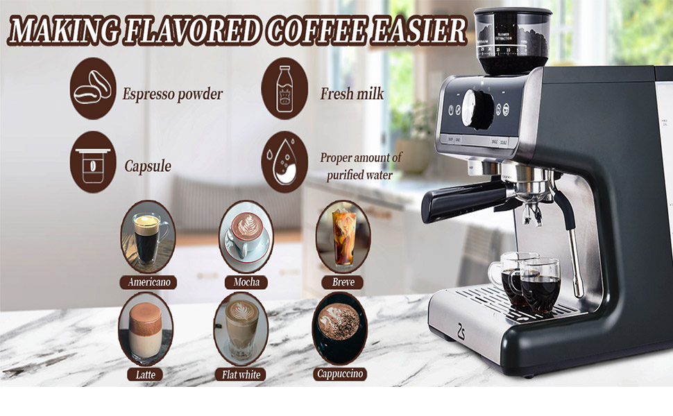 Amazon.com: CuisinAid Espresso Machine with Grinder, Professional Espresso Maker with Milk ...