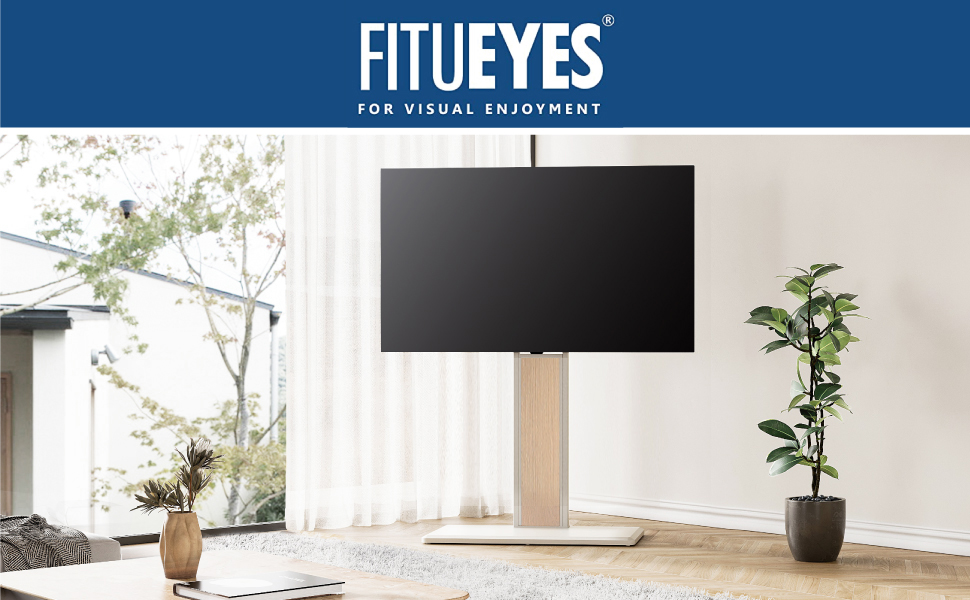 FITUEYES Supporto TV da Pavimento per 32-75 Pollici, Mobile Porta TV da Terra con 2 Colori ...