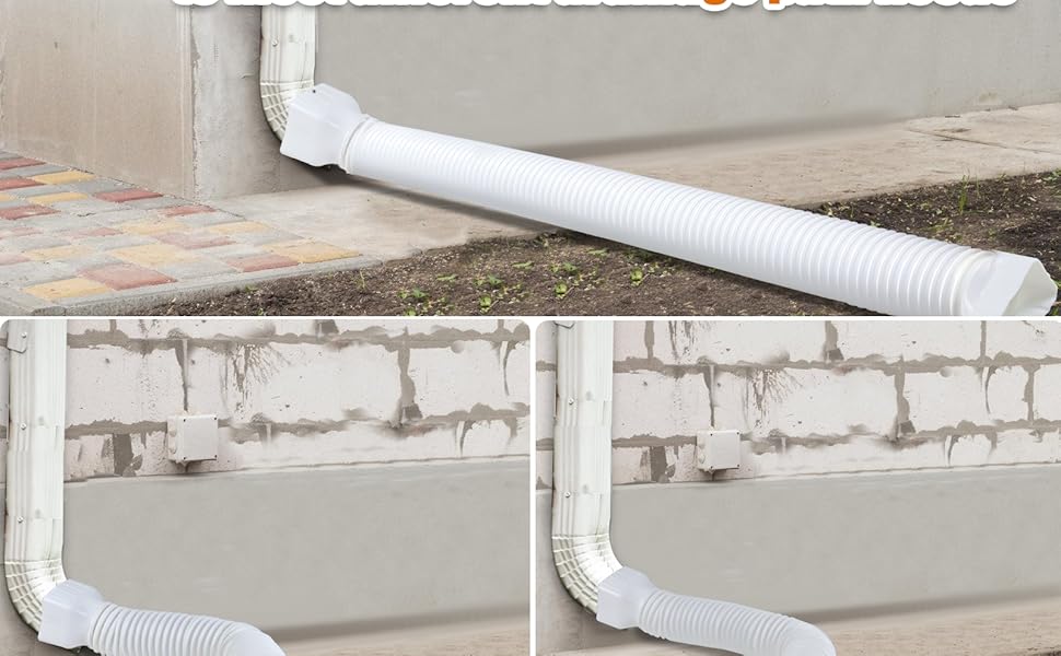 wlhqznxf 2 Packs White Gutter Downspout Extensions Rain Gutter ...