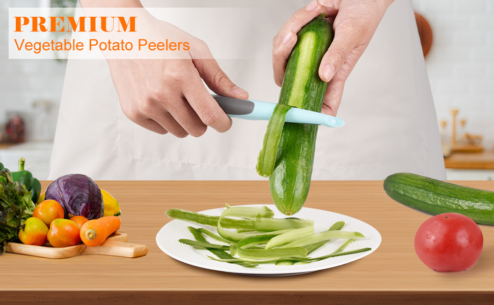 Amazon.com: Vegetable Potato Peelers for Kitchen, Sopito 5PCS Stainless Steel Kitchen Peelers ...