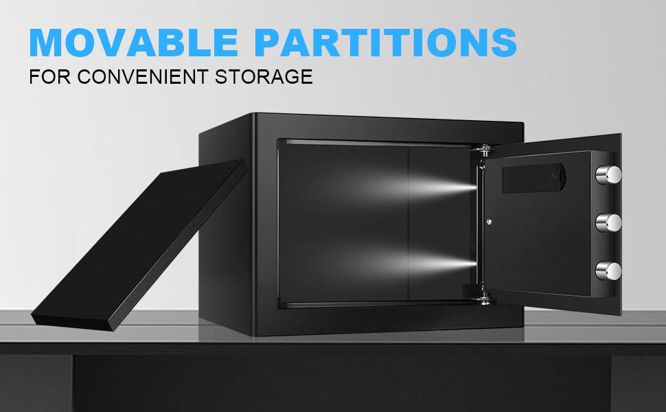 RETLLAS 1.3 Cu Ft Safe Box for Home Steel Electronic Digital Safety Box Personal Security Lock ...