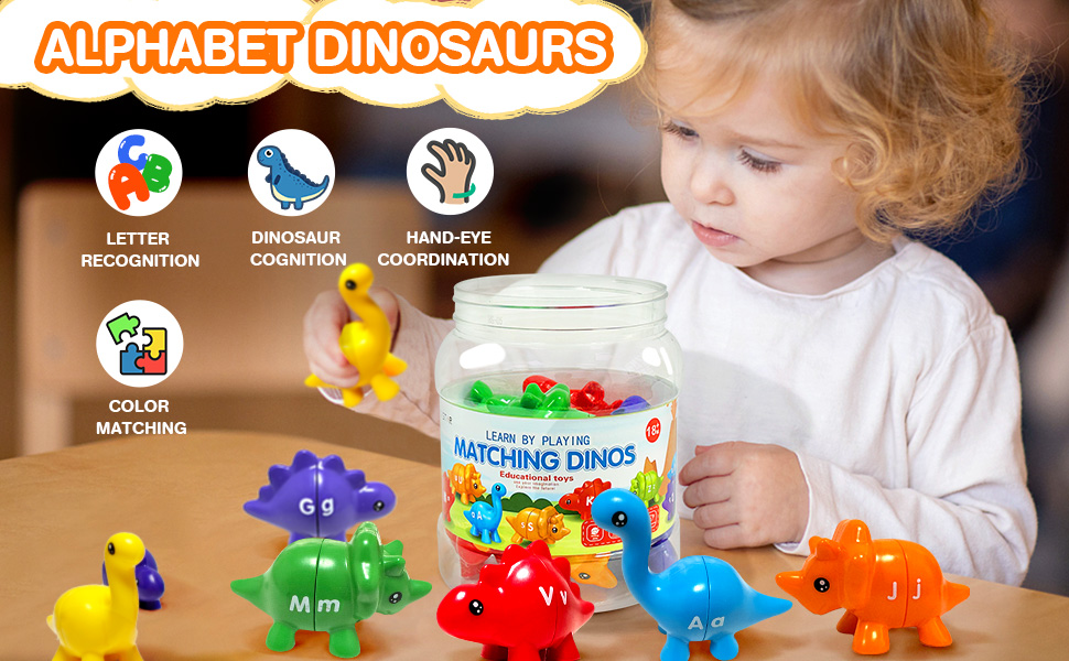 Amazon.com: OTAOD Dinosaur Alphabet Learning Toy for Toddlers 1-3, 26 ...