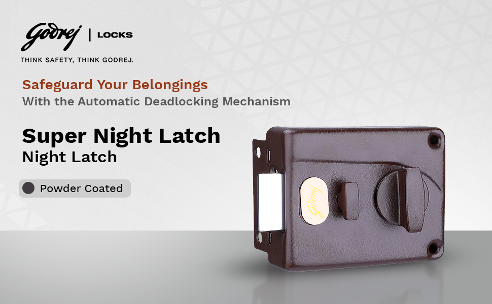 Godrej Rim Lock l Night Latch I 1CK Latchbolt l for Outside Opening Main & Safety Door I Left ...