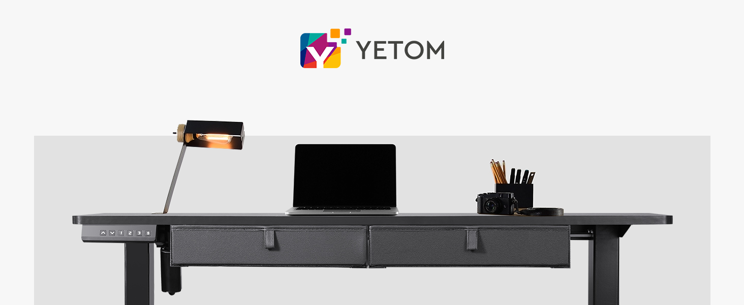 Amazon | YeTom 昇降式デスク マウスパッド付き 電動式スタンディングデスク 昇降デスク パソコンデスク 高さ調節デスク オフィスデスク 机 pcデスク 幅110*奥行60cm ...