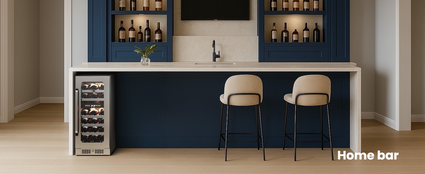 Amazon.com: 15 inch Wine Fridge Cooler 33 Bottles Wine Refrigerator ...