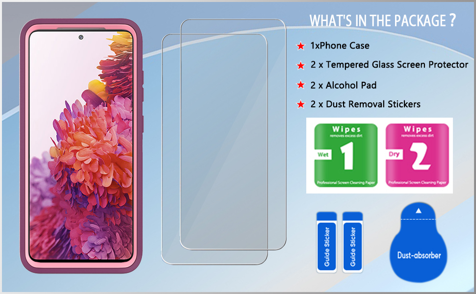 Amazon.com: Samsung Galaxy S20 FE 5G Case - HONG-AMY 3-in-1 Heavy Duty Shockproof Protection ...