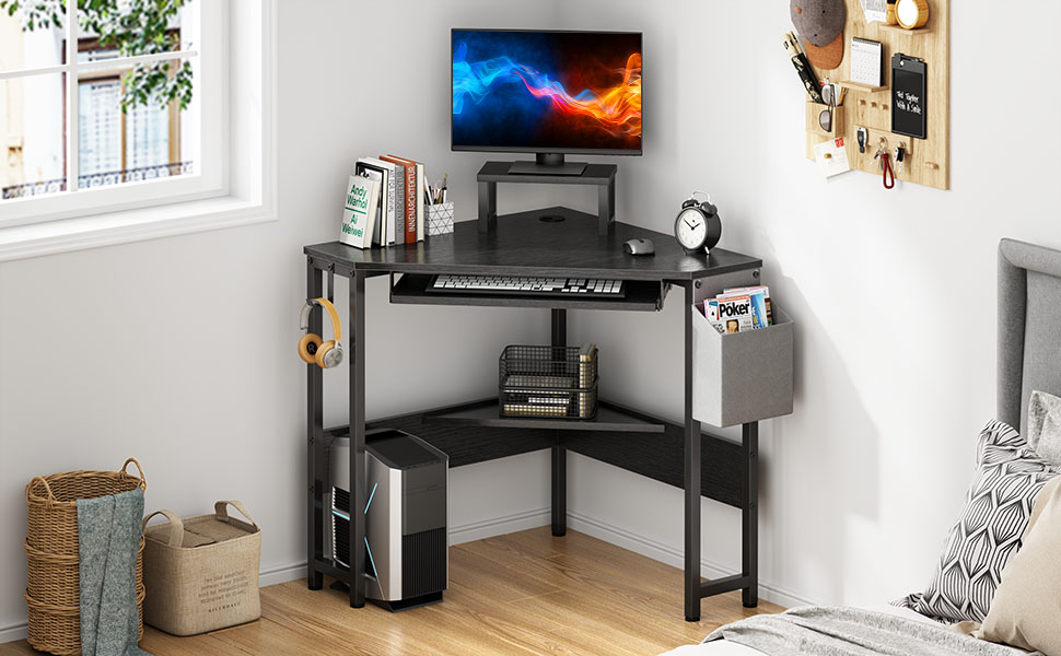 SogesHome Schreibtisch Kleiner Ecktisch Eckschreibtisch Computertisch 72 cm x 72 cm mit ...