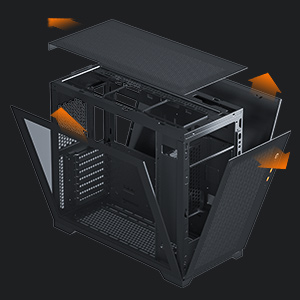 Amazon.com: Vetroo AL-MESH-7C Compact ATX PC Case, Front Power Supply ...