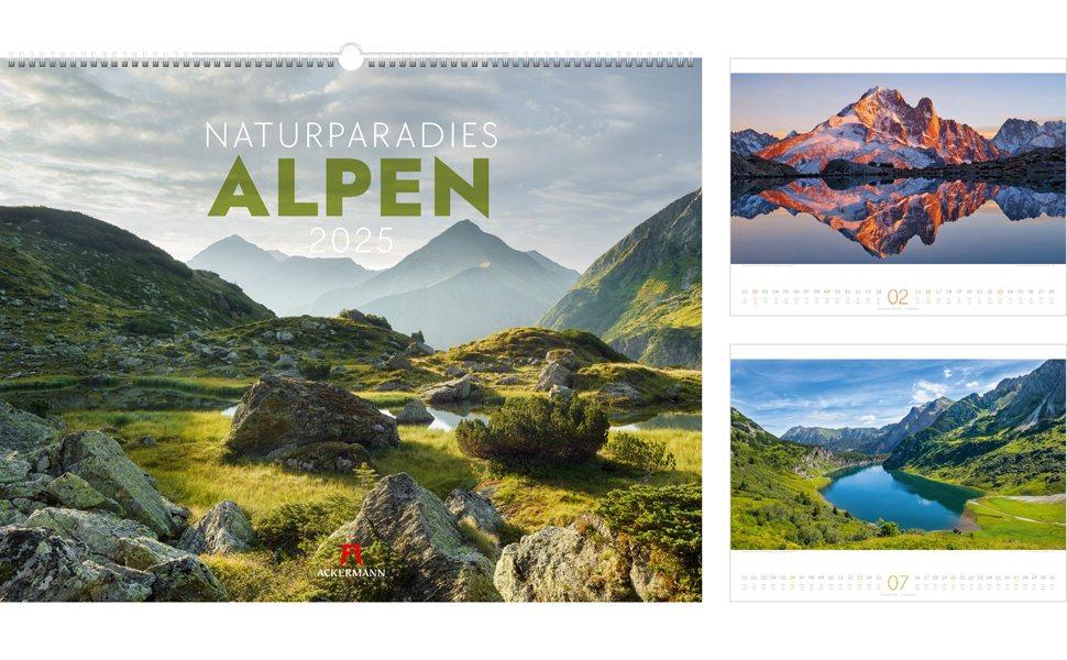 Naturparadies Alpen Kalender 2025, Wandkalender im Querformat (54x42 cm) - Natur- und ...