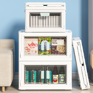 BTGGG 3 Pack Stackable Storage Boxes Large 50L*3 Foldable Collapsible ...