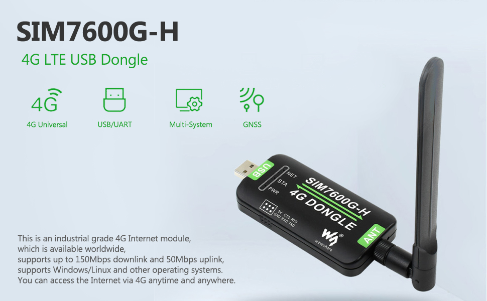 VBESTLIFE 4G LTE USB Dongle, 4G DONGLE Modul USB UART ...