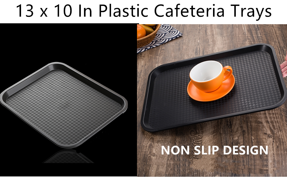 Amazon.com: Zentriqlla 12 Pack Cafeteria Trays, 13 x 10 Inch Plastic ...