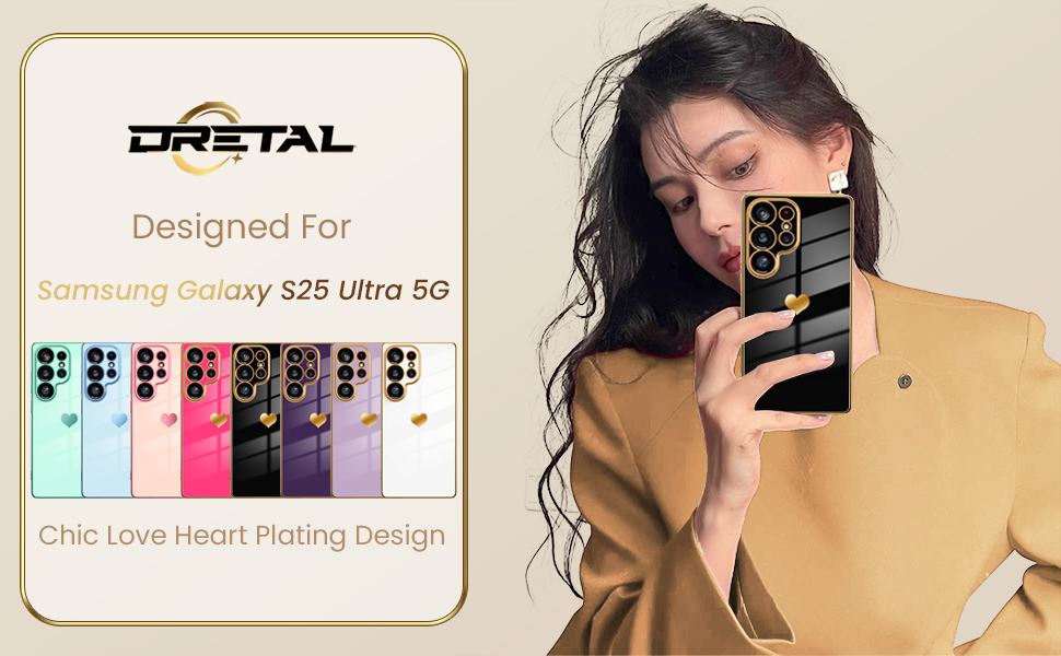 Amazon.com: Dretal for Samsung Galaxy S25 Ultra 5G Case with Screen Protector, Women Girl Cute ...