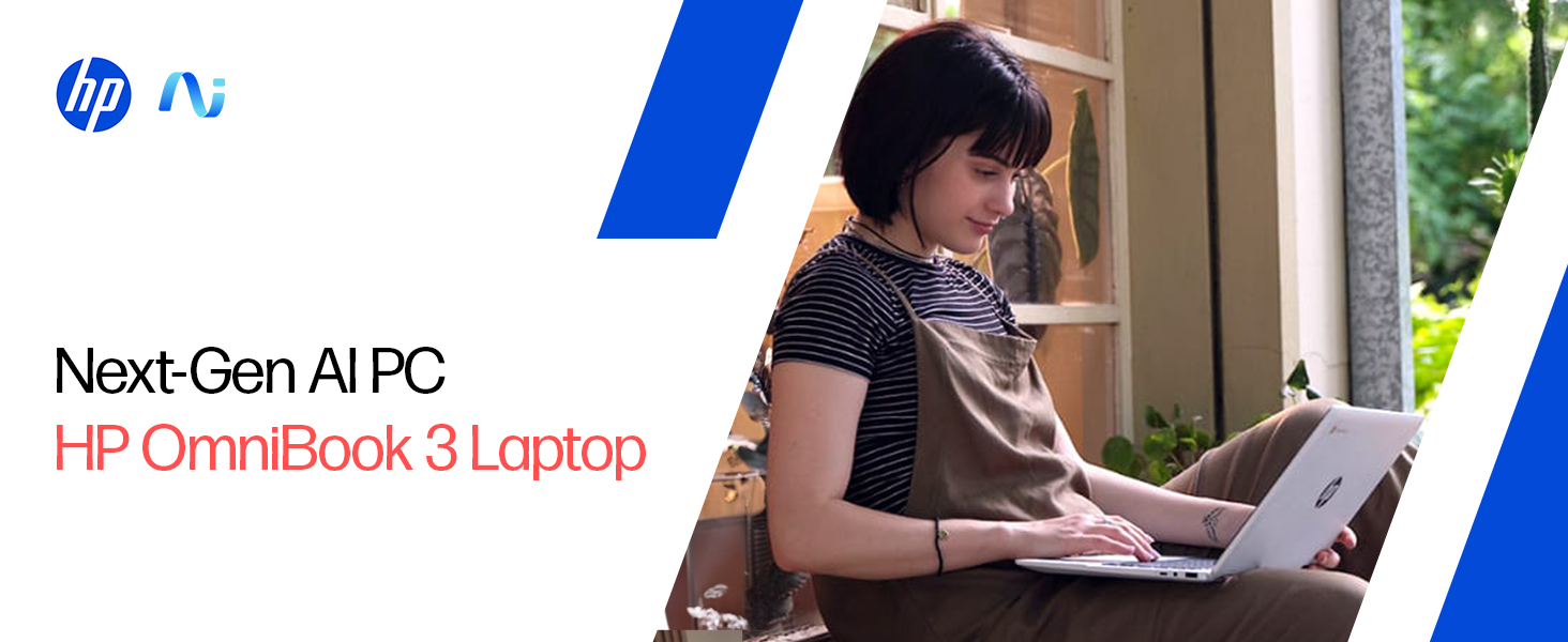 HP OmniBook 3 AMD Ryzen AI 5 340 Next Gen AI Laptop, (16GB LPDDR5X,512GB SSD), Anti-Glare,14 ...