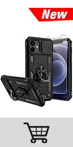 Amazon.com: SKTGSLAMY for iPhone 12 Case,Phone 12 Pro Case,with Screen Protector and Camera ...