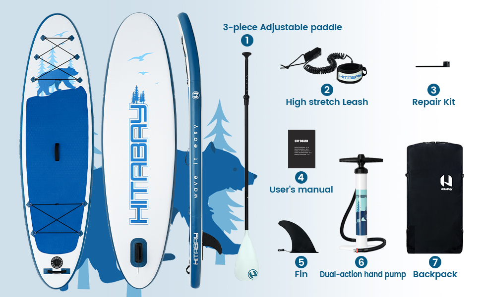 Inflatable Stand Up Paddle Board 9.6FT SUP with Premium iSUP Bundle ...
