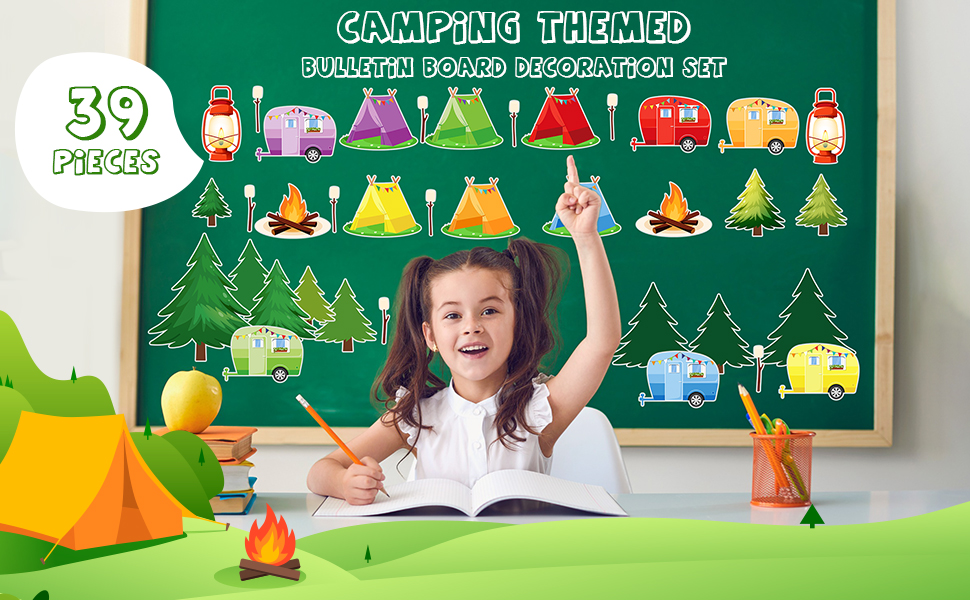 Amazon.com: TaoBary 39 Pcs Camping Bulletin Board Decoration Set ...