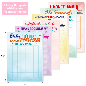 Amazon.com : Fancy Land Funny Notepads with Sayings Novelty Memo Pads ...