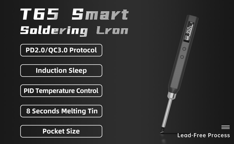 Amazon.com: ALIENTEK T65 Soldering Iron Kit, 65W Portable Soldering Iron, 80°~420°C Fast Heating ...