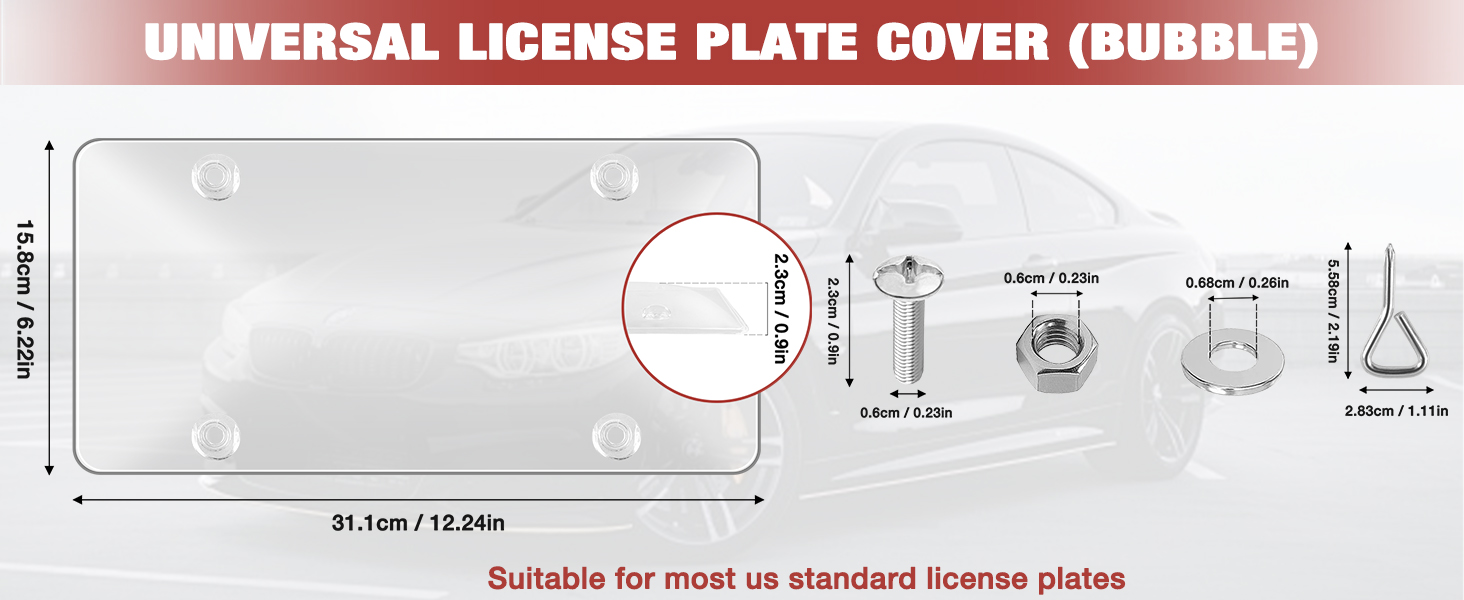 Amazon.com: XIOGZAXI Bubble License Plate Cover 2 Pack, Clear License Plate Protector 12.24 * 6. ...