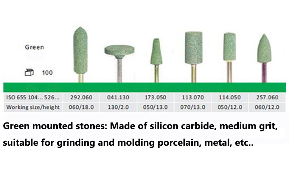 𝐉𝐔𝐍𝐋𝐈𝐗𝐍 100 Pcs Rotary Grinding Stones - 3/32" Shank Abrasive Stone Mounted Grinding Bits ...
