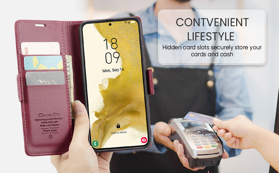 Amazon.com: SINIANL Galaxy S22 Wallet Case with RFID Blocking, Magnetic Clasp, Kickstand ...