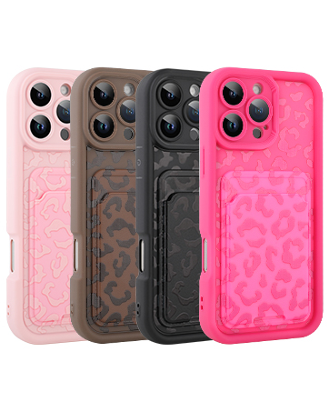 Amazon.com: MOWIME Compatible with iPhone 14 Pro Max Case with Card Holder, Cheetah Print ...