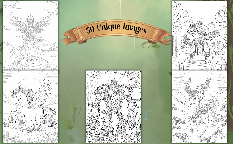 Amazon.com: Fantasy and Mythical Creatures Coloring Book for Adults: Relaxing and Creative ...