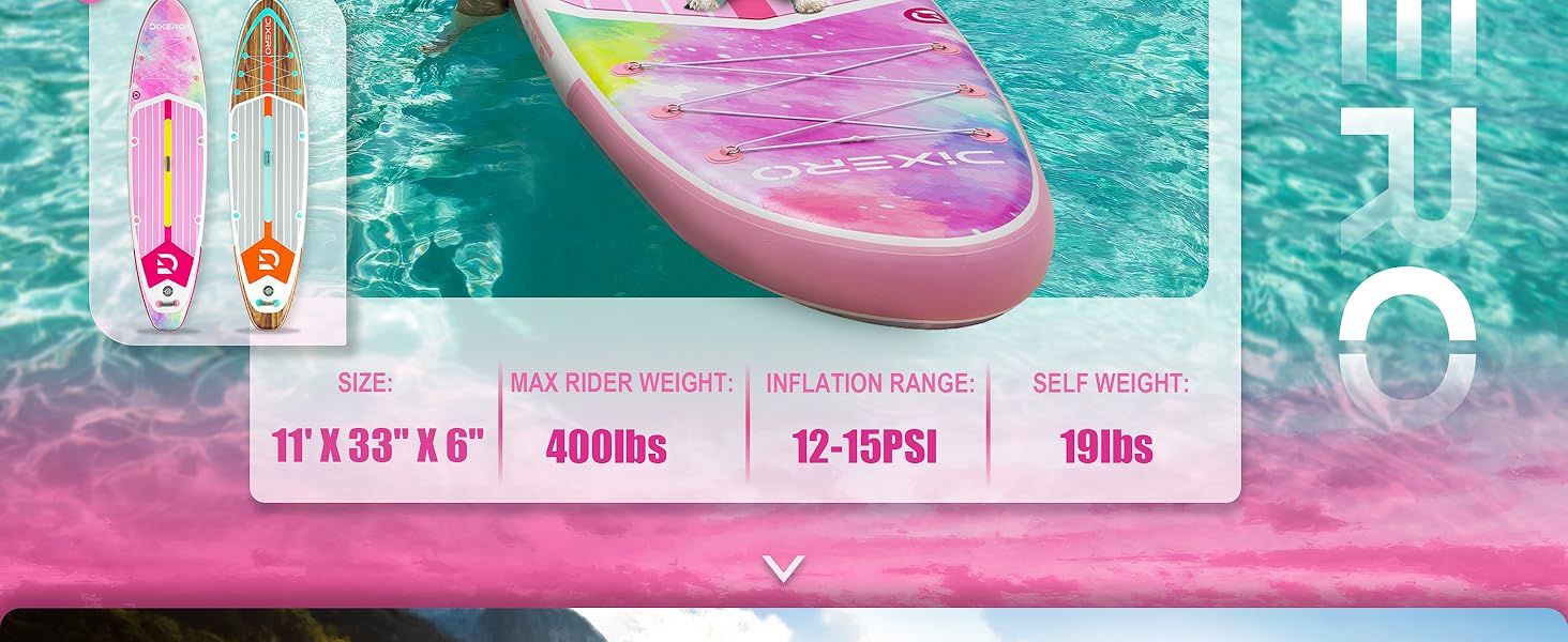 Dixero Inflatable Stand Up Paddle Board 11'*33", Extra Wide Paddle Boards for Adults, SUP with ...