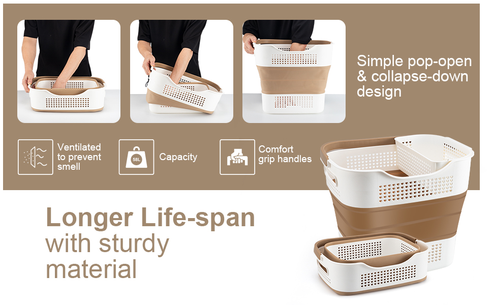 Amazon.com: Collapsible plastic laundry hamper basket: collapsible ...