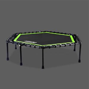 ONETWOFIT 48" Silent Mini Trampoline with Adjustable Handle Bar Fitness Trampoline Bungee ...