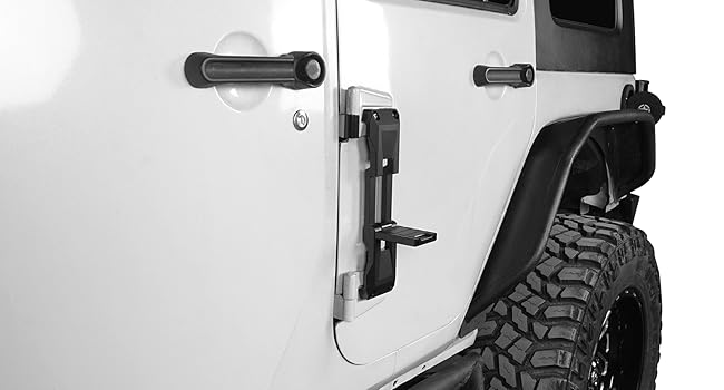 Amazon.com: Hooke Road Wrangler Door Hinge Step Aluminum Folding Foot Pedal Peg Rooftop Access ...