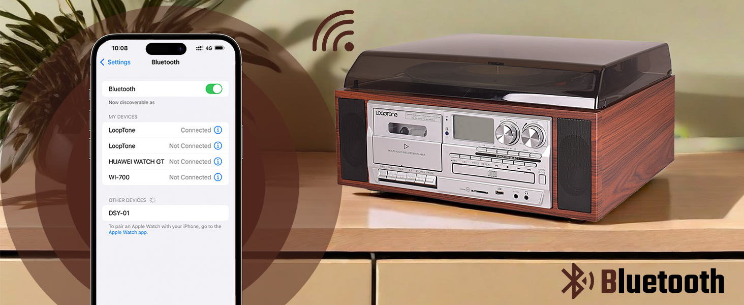 Amazon.com: 10 in 1 Vinyl Record Player 3 Speed Bluetooth Vintage ...