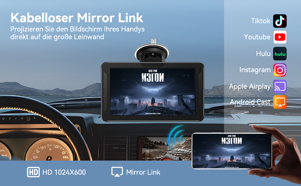 Alpinetech Carplay Display & Android Auto Display, 7 Zoll Carplay ...