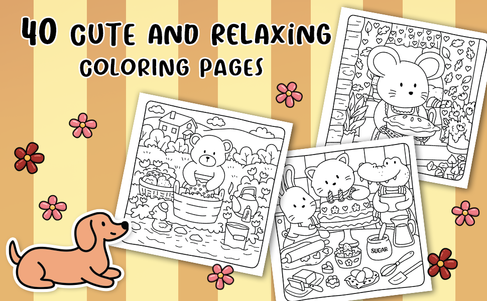 Cottage Friends: Cute & Cozy Coloring Book for Adults, Teens, and Kids, Featuring Adorable ...