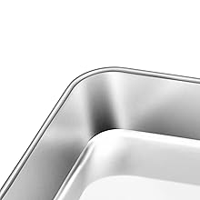 Herogo Mini Oven Tray, Stainless Steel Baking Tray (23.7x18x5 cm ...