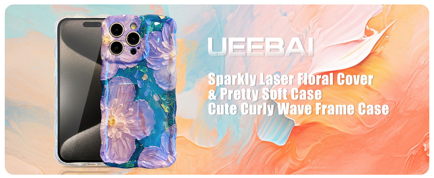 Amazon.com: UEEBAI Case for iPhone 16 Pro, Colorful Retro Oil Painting Flower Case Pretty Glossy ...