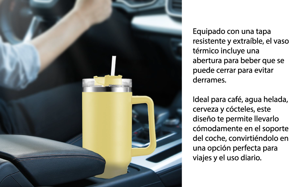 E T EASYTAO | 40OZ Vaso Térmico de Acero Inoxidable, Taza Termica Frio y Caliente para Cafe con ...