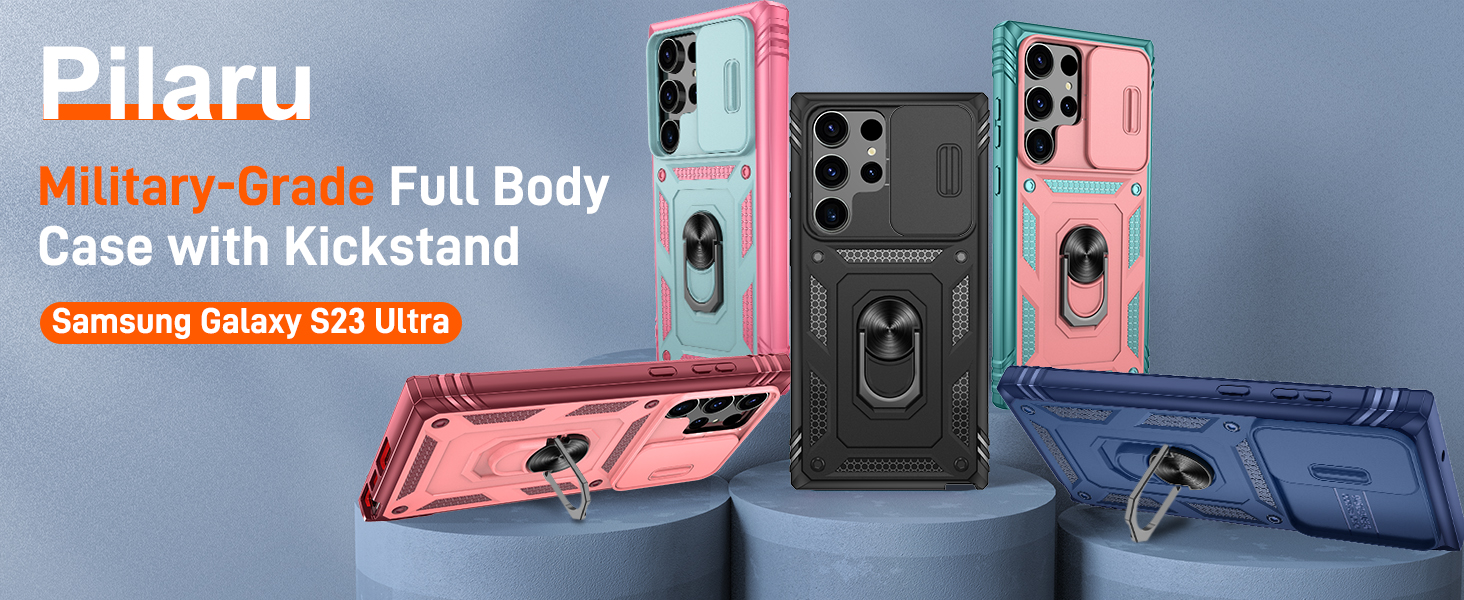 Pilaru 3 in 1 for Samsung S23 Ultra Case | With Front Frame | [Separate] 2 Screen Protectors ...