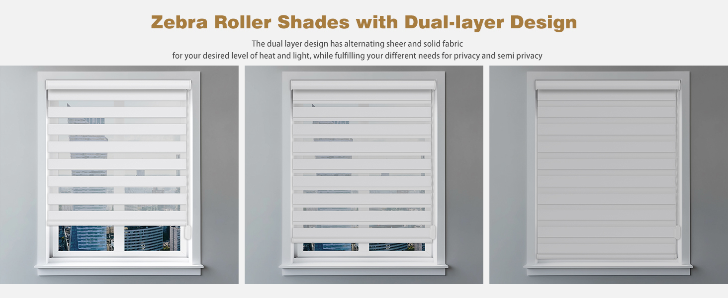 Amazon.com: Changshade Zebra Blinds for Windows with Cord Custom Size Blackout, Corded Zebra ...