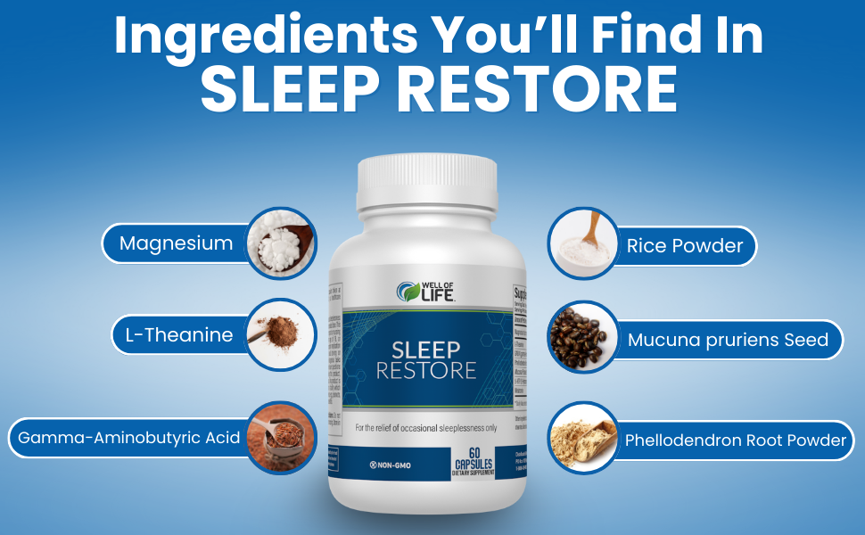 Amazon.com: Sleep Restore - Tranquil Sleep Formula with L-Theanine, GABA, 5-HTP, Magnesium ...