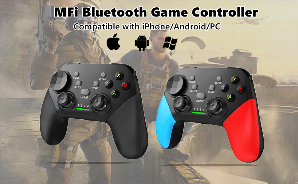 Megadream Wireless Controller for iPhone, MFi Bluetooth Mobile Game Gamepad Joystick for iOS ...